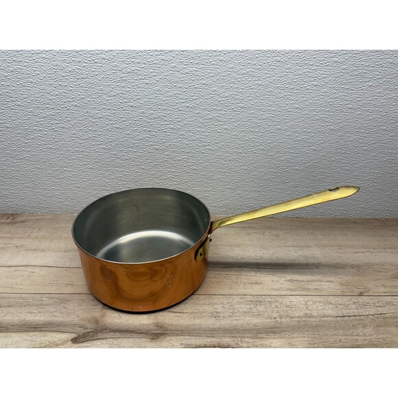 Kitchen | Vtg Tagus Copper Sauce Pan 65 With Brass Handle No Lid Made ...